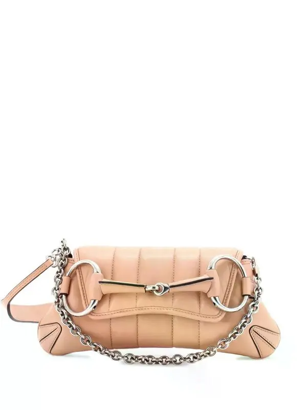 Gucci Horsebit Chain Vertical Quilted Leather Small Shoulder Bag - Pink