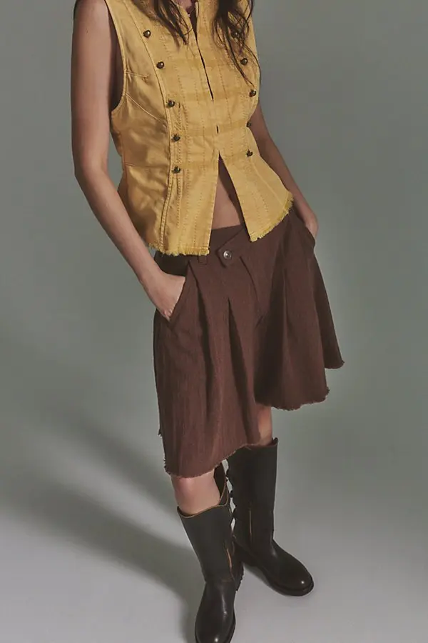 We The Free Porter Crossover Trouser Shorts - Brown Combo