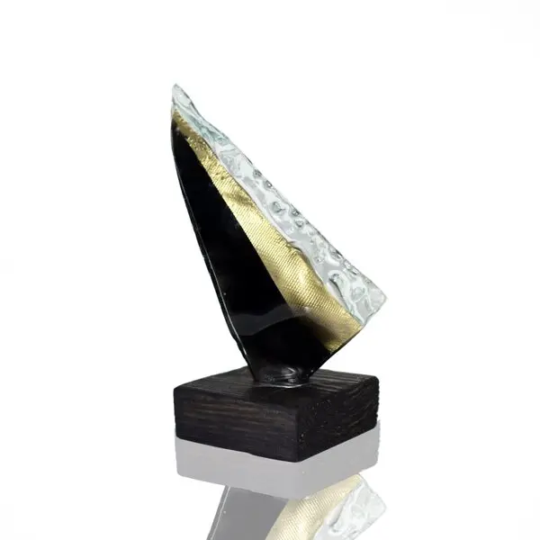 LAURA DAILI Black / Gold / Neutrals Golden Corner Mini Sculpture