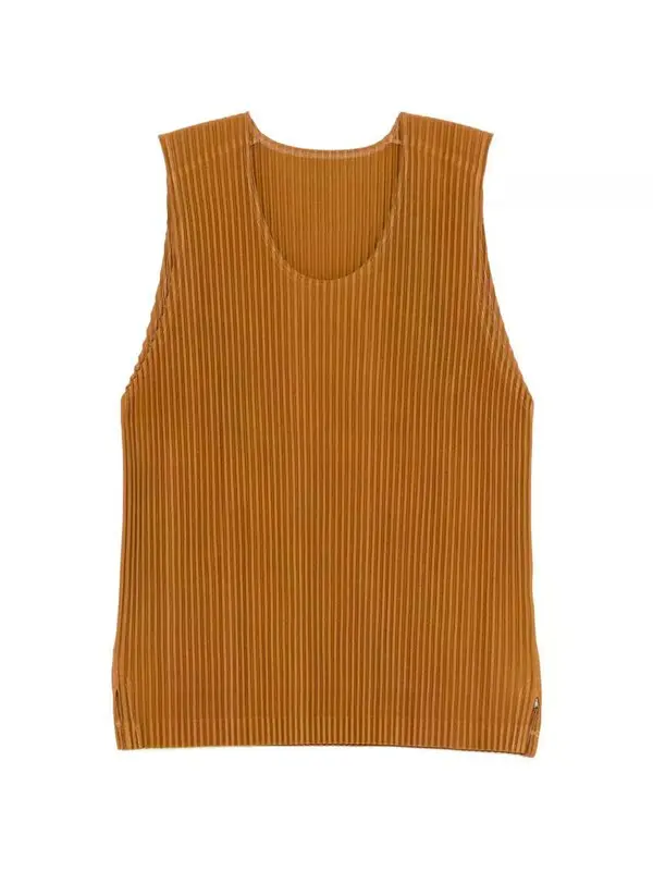 Issey Miyake Plissé-effect Vest Top - Brown