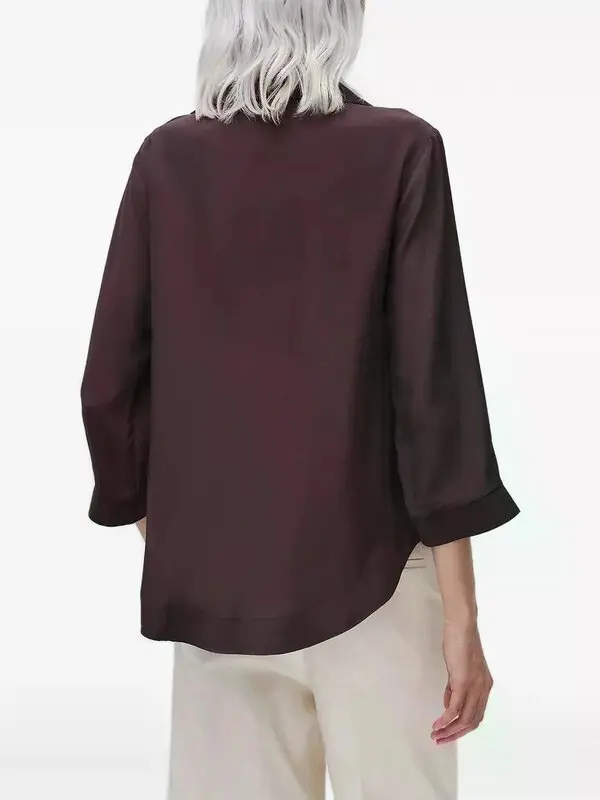 BENETTON V-neck Three-quarter Sleeve Blouse