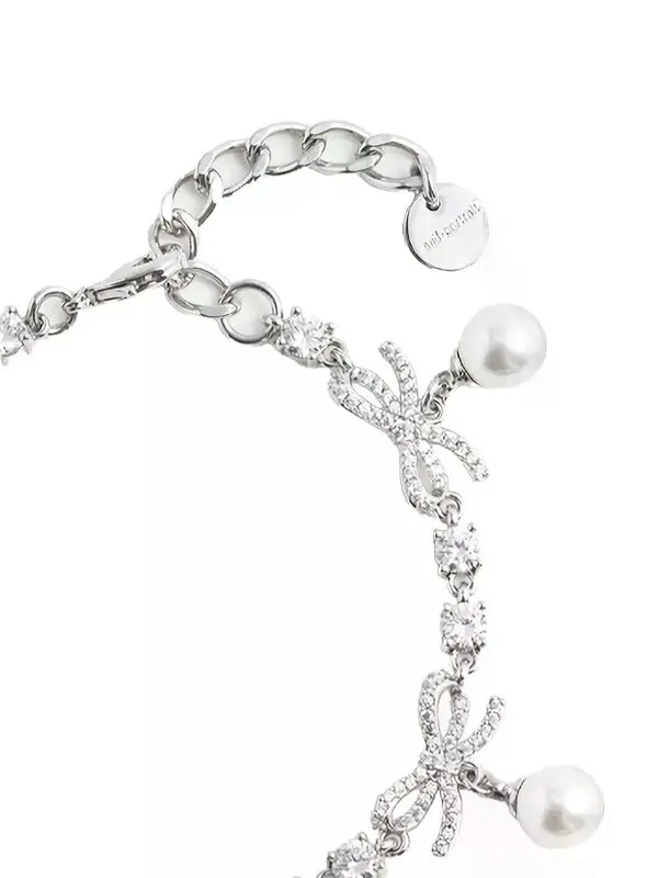 SELF-PORTRAIT Bow Detail Bracelet With Pearls And Crystals
