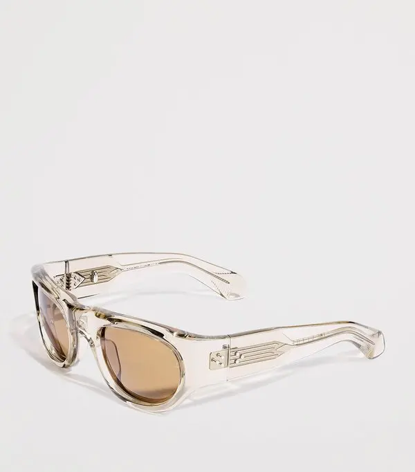 JACQUES MARIE MAGE Acetate Oval Sunglasses - White