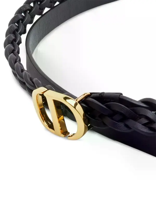 Dior Braided Leather Belt With Cd Buckle
