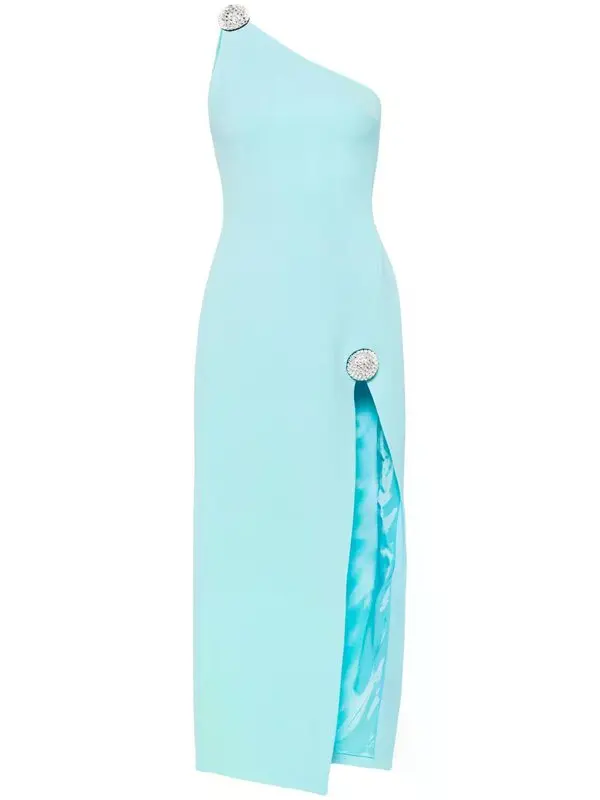 David Koma Crystal Ball One-shoulder Midi Dress