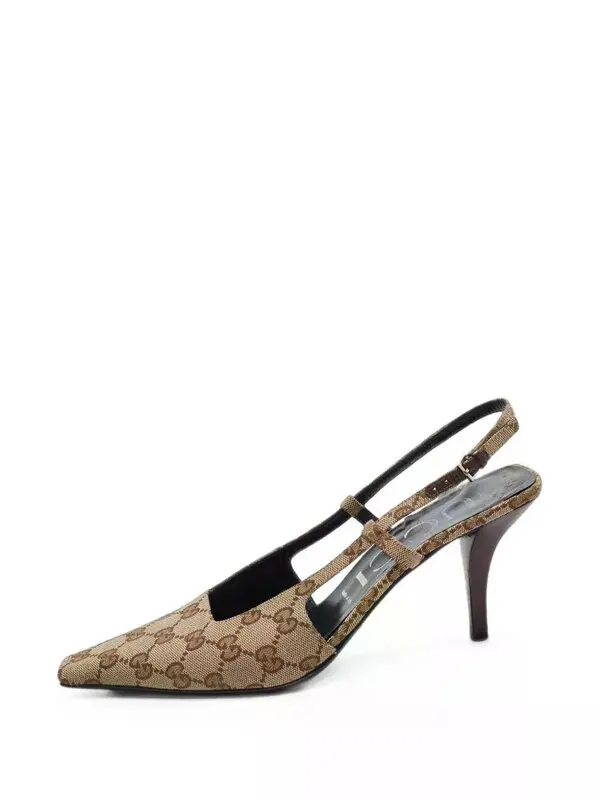Gucci Gg Monogram Square-toe Heeled Pumps