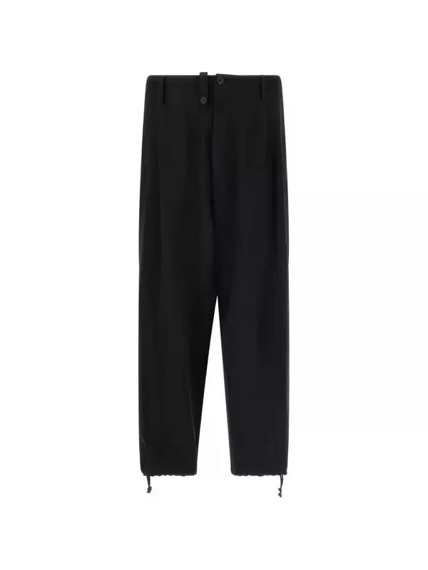 Yohji Yamamoto New Standard Wallet Asymmetric-closure Trousers - Black