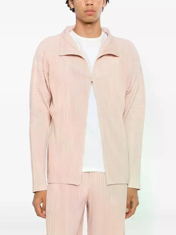 Issey Miyake Pleated Zip Jacket - Pink