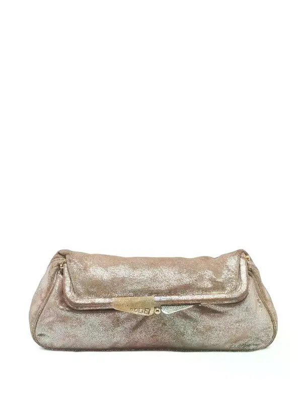 Fendi 2009 Borderline Suede Clutch Bag
