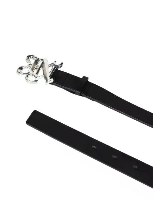 JUN/NAKAYAMA Logo-buckle Leather Belt