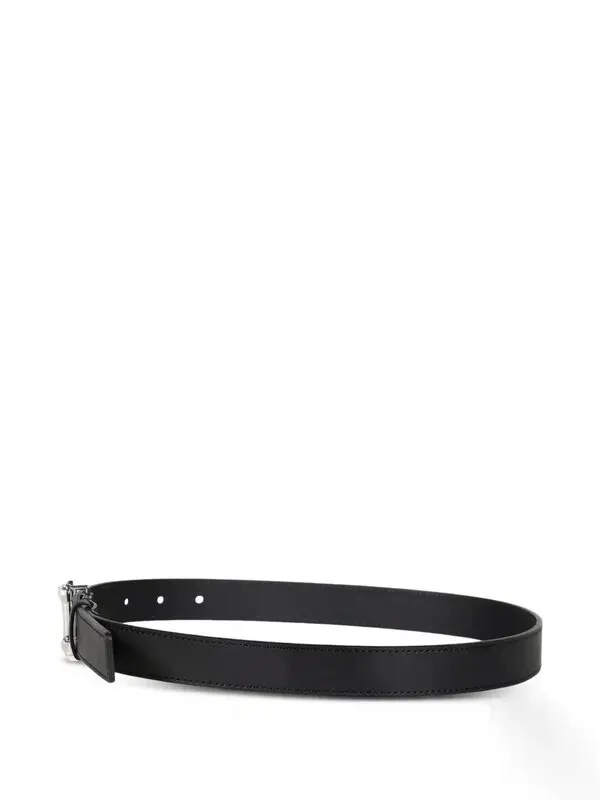 JUN/NAKAYAMA Logo-medal Leather Belt - Black