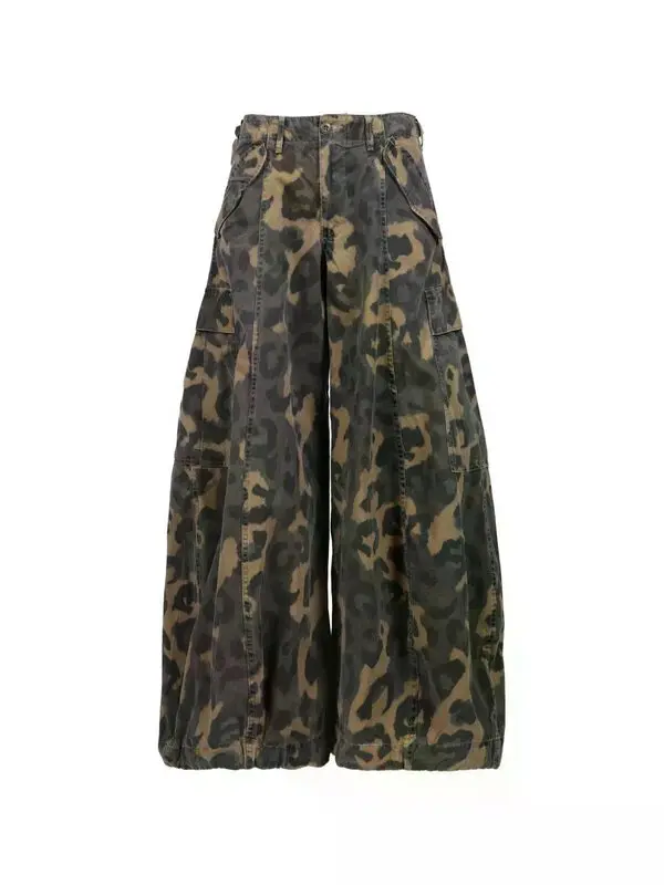 R13 Siouxsie Leopard-print Cargo Pants - Grey