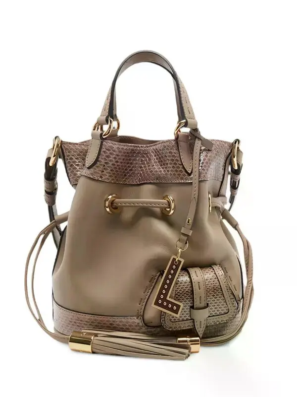 LANCEL Snakeskin-effect Panelled Bucket Bag
