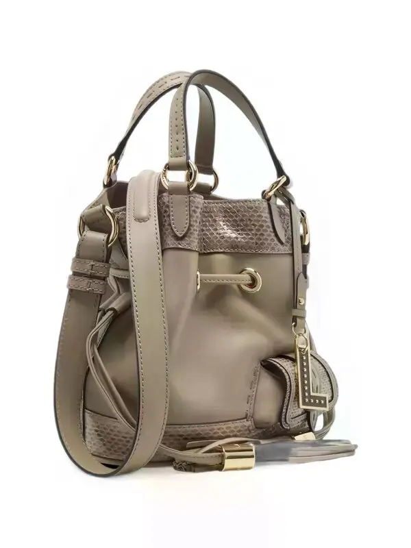 LANCEL Snakeskin-effect Panelled Bucket Bag