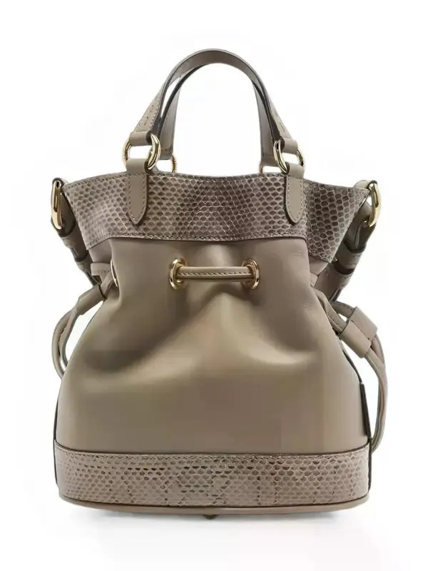 LANCEL Snakeskin-effect Panelled Bucket Bag