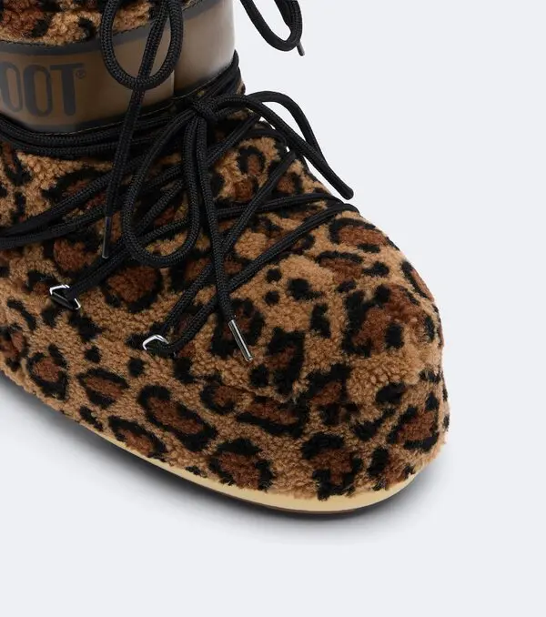 Moon Boot Icon Low Leopard-print Teddy Snow Boots