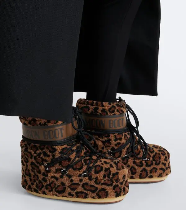 Moon Boot Icon Low Leopard-print Teddy Snow Boots