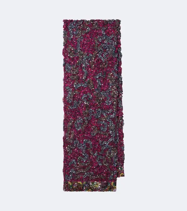 Dries Van Noten Embellished Floral Scarf