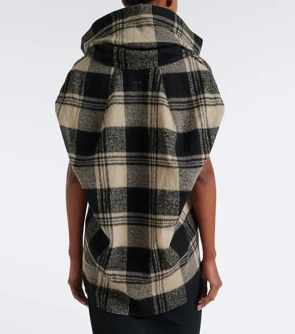 Rick Owens Floating Checked Cotton And Wool Top