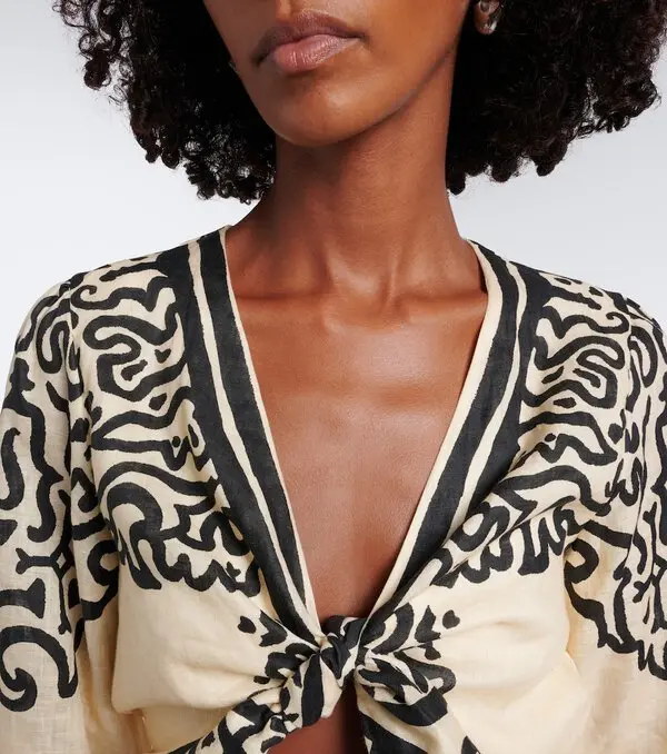 Johanna Ortiz Gentle Burn Printed Linen Top