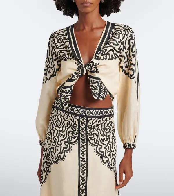 Johanna Ortiz Gentle Burn Printed Linen Top