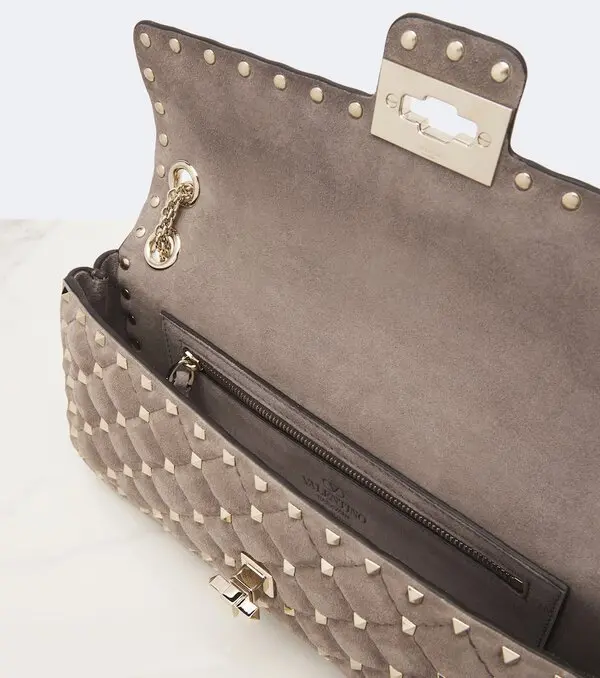 Valentino Garavani Rockstud Spike Small Suede Shoulder Bag