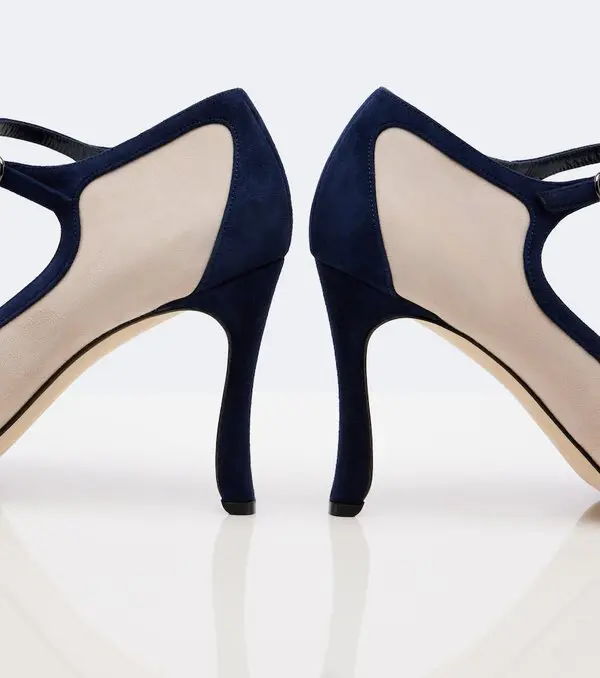 Manolo Blahnik Churla Suede Mary Jane Pumps