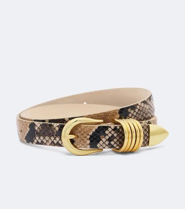 DEHANCHE Hollyhock Snake-effect Leather Belt