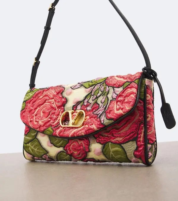 Valentino Garavani Devain Small Floral Jacquard Shoulder Bag