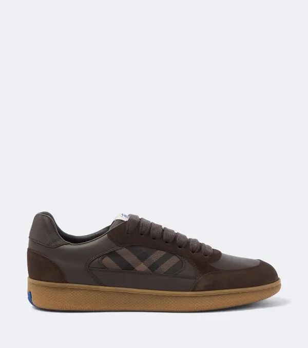 Burberry Check Leather And Suede Sneakers
