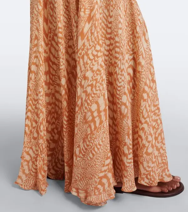 Johanna Ortiz Saffron Breeze Printed Silk Georgette Gown