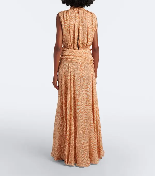Johanna Ortiz Saffron Breeze Printed Silk Georgette Gown