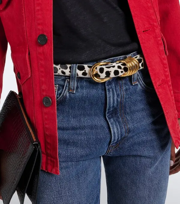 DEHANCHE Calf Hair Belt With Gold-tone Hardware - Multicoloured