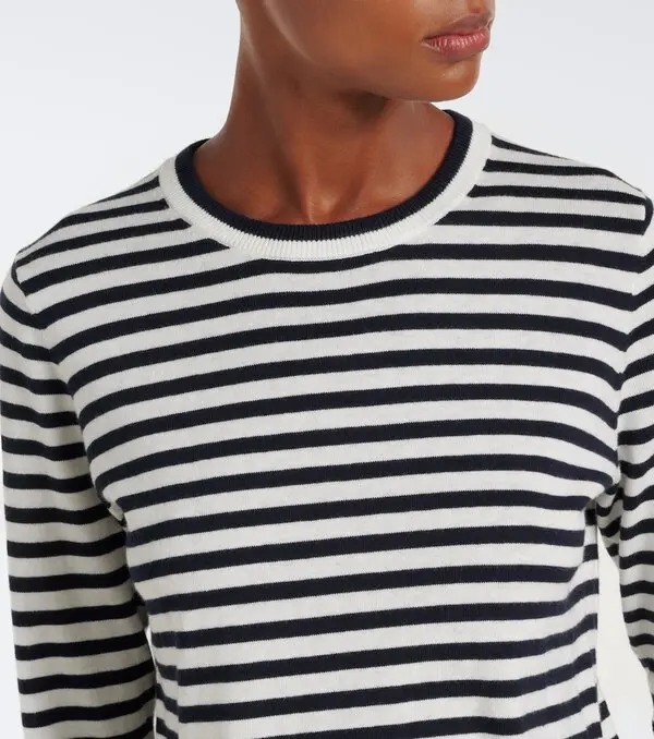 Velvet By Graham & Spencer Roxy Striped Cotton And Cashmere T-shirt