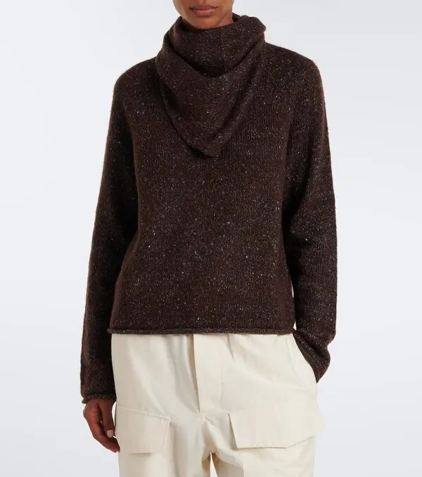 Velvet By Graham & Spencer Kana Scarf-detail Wool-blend Sweater