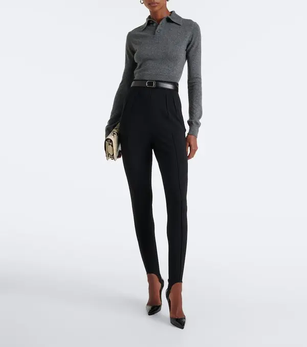 MUGLER Wool-blend Stirrup Leggings