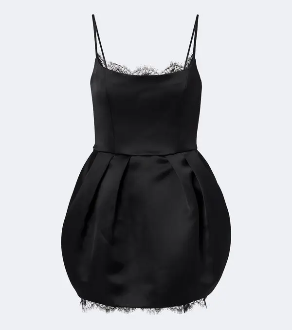Blumarine Lace-trimmed Duchesse Minidress
