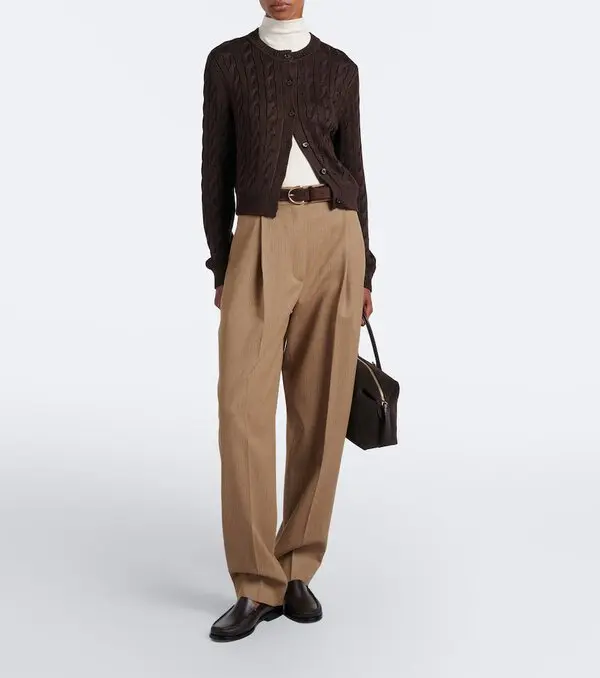 Ralph Lauren Cable-knit Silk Cardigan