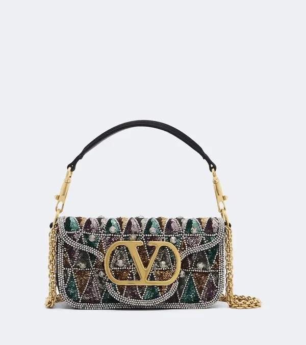 Valentino Garavani Loco Small Embellished Shoulder Bag