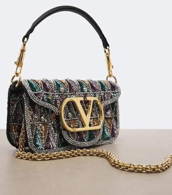 Valentino Garavani Loco Small Embellished Shoulder Bag