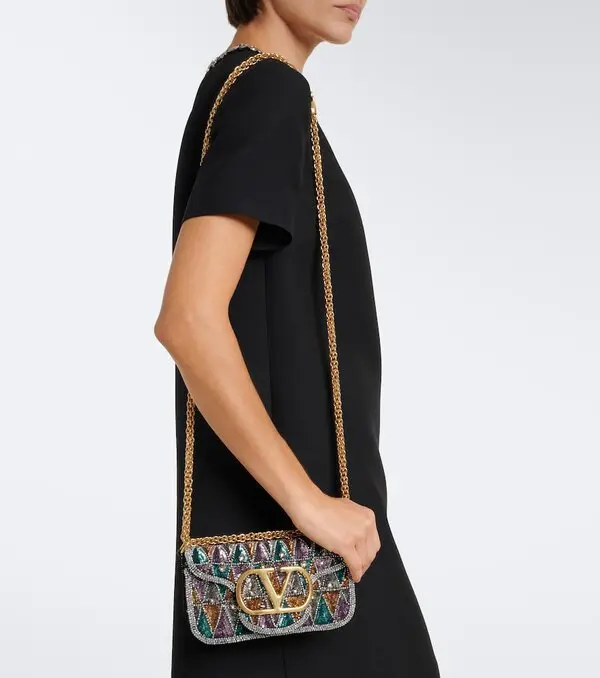 Valentino Garavani Loco Small Embellished Shoulder Bag
