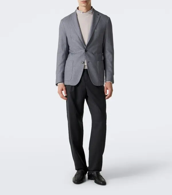 Eleventy Wool, Cotton, And Cashmere Blazer