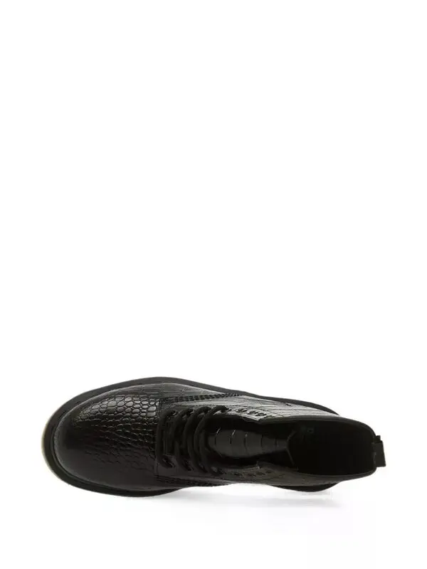 Dr. Martens 1460 Croc Effect Lace Up Ankle Boots - Black