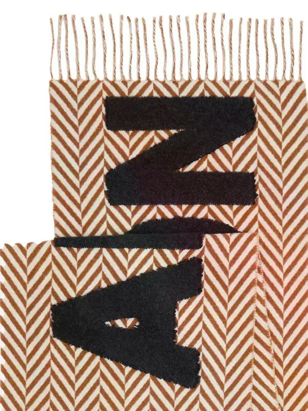 JW Anderson Gingham-check Intarsia-logo Scarf