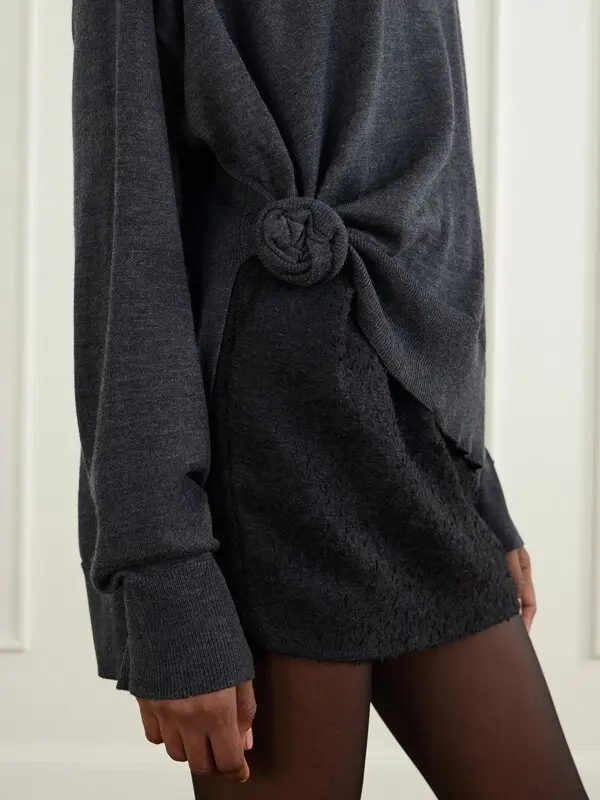 Magda Butrym Knot-detail Wool Turtleneck Sweater