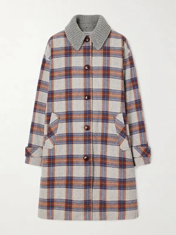 Veronica Beard Laurent Checked Wool-blend Twill Coat
