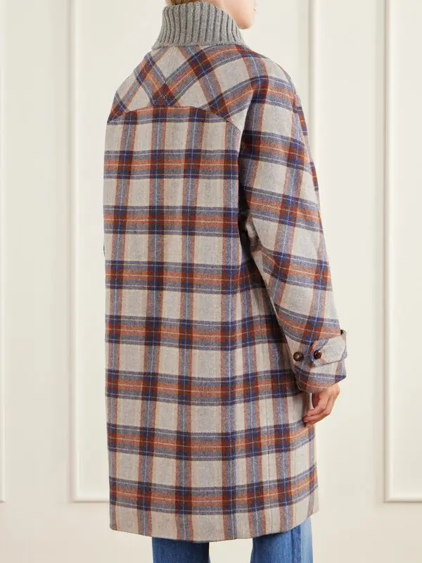 Veronica Beard Laurent Checked Wool-blend Twill Coat