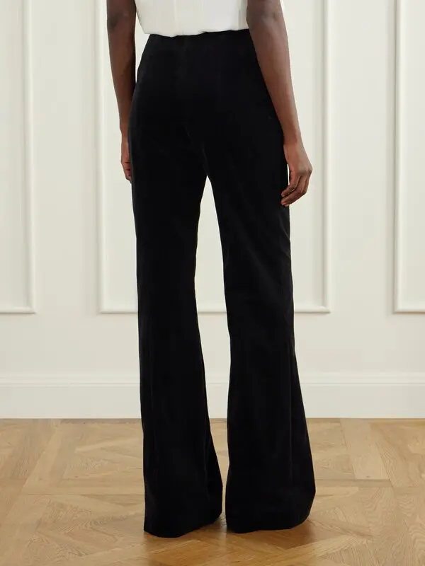 Costarellos Padra Cotton-velvet Flared Trousers
