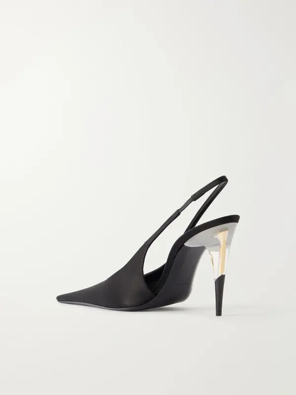 Saint Laurent Goya 95 Crepe Slingback Pumps