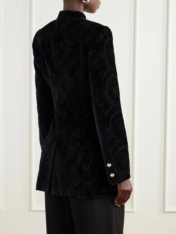 ANN DEMEULEMEESTER Yana Paisely-embroidered Velvet Jacket